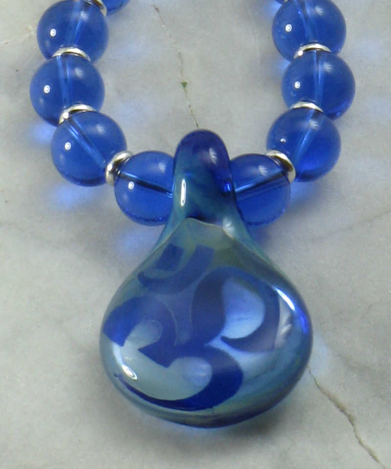 Monaco Mala Necklace | 108 blue quartz mala beads, Buddhist beads