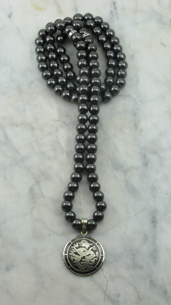 Silverborn Mala Necklace | 108 magnetic hematite mala beads for men