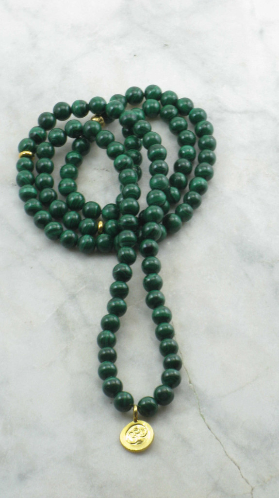 Confidence Wrist Mala Beads | 108 malachite wrap mala
